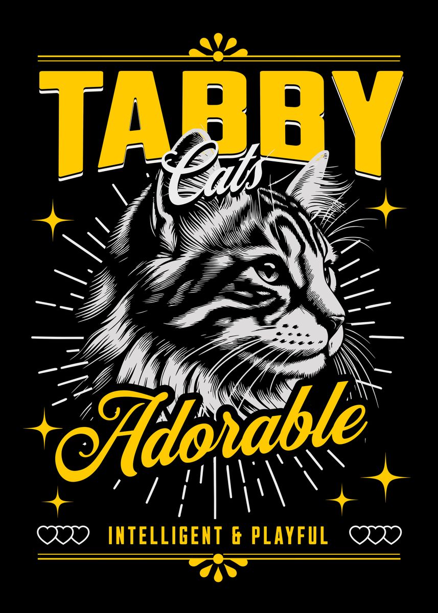 'Tabby Cat' Poster, picture, metal print, paint by Vincent Strogalski ...