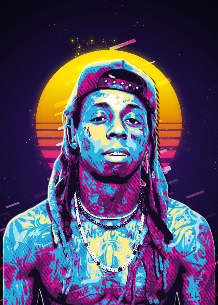 'Lil Wayne Retro Portrait' Poster, picture, metal print, paint by ...