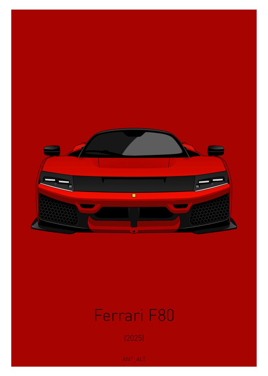 'Ferrari F80' Poster, picture, metal print, paint by Alt ILLUSTRATIONS ...