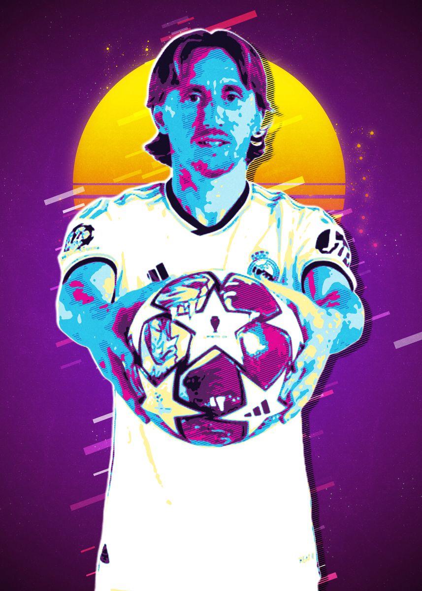 'Luka Modric Retro Art' Poster, picture, metal print, paint by Nusi uci ...