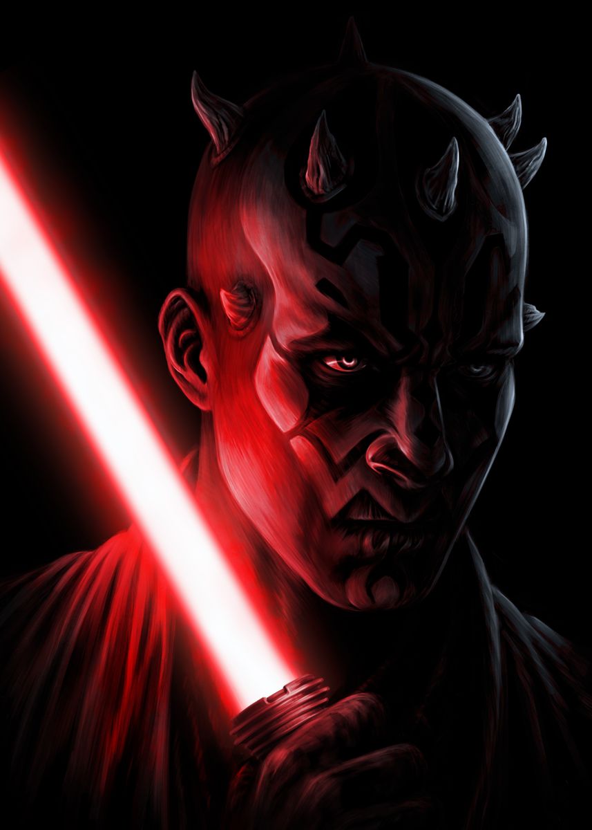 'Lightsaber Darth Maul' Poster, picture, metal print, paint by Star ...