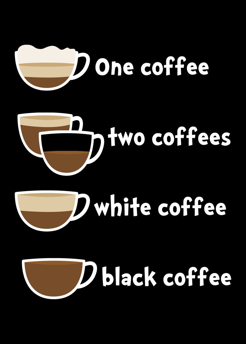 'One coffee two coffees' Poster, picture, metal print, paint by Antonio ...