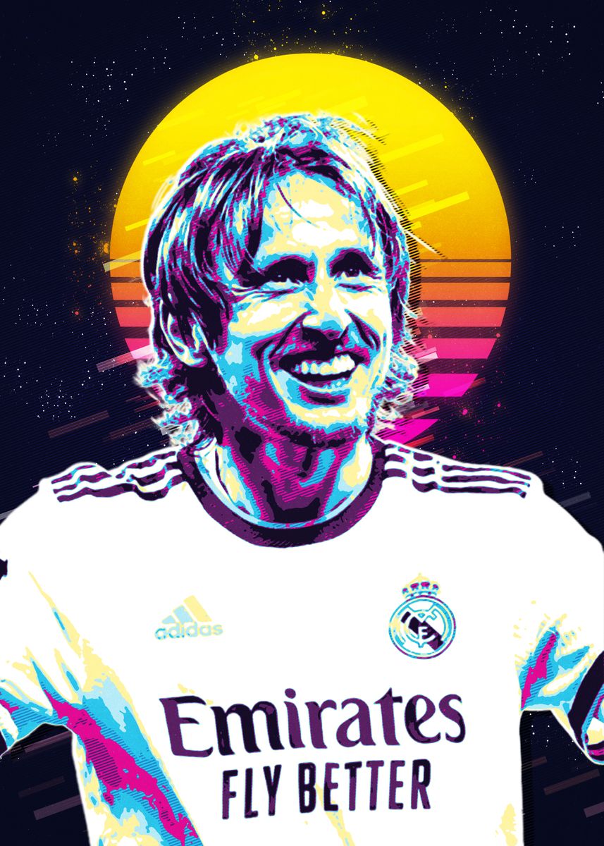 'Luka Modric Retro Art' Poster, picture, metal print, paint by Nusi uci ...
