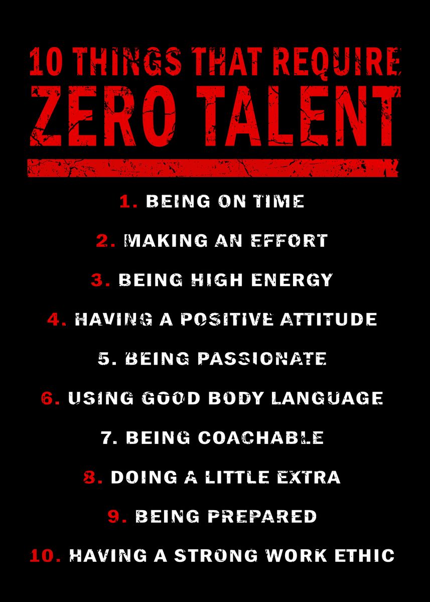 '10 Things That Require Zero Talent ' Poster, picture, metal print ...