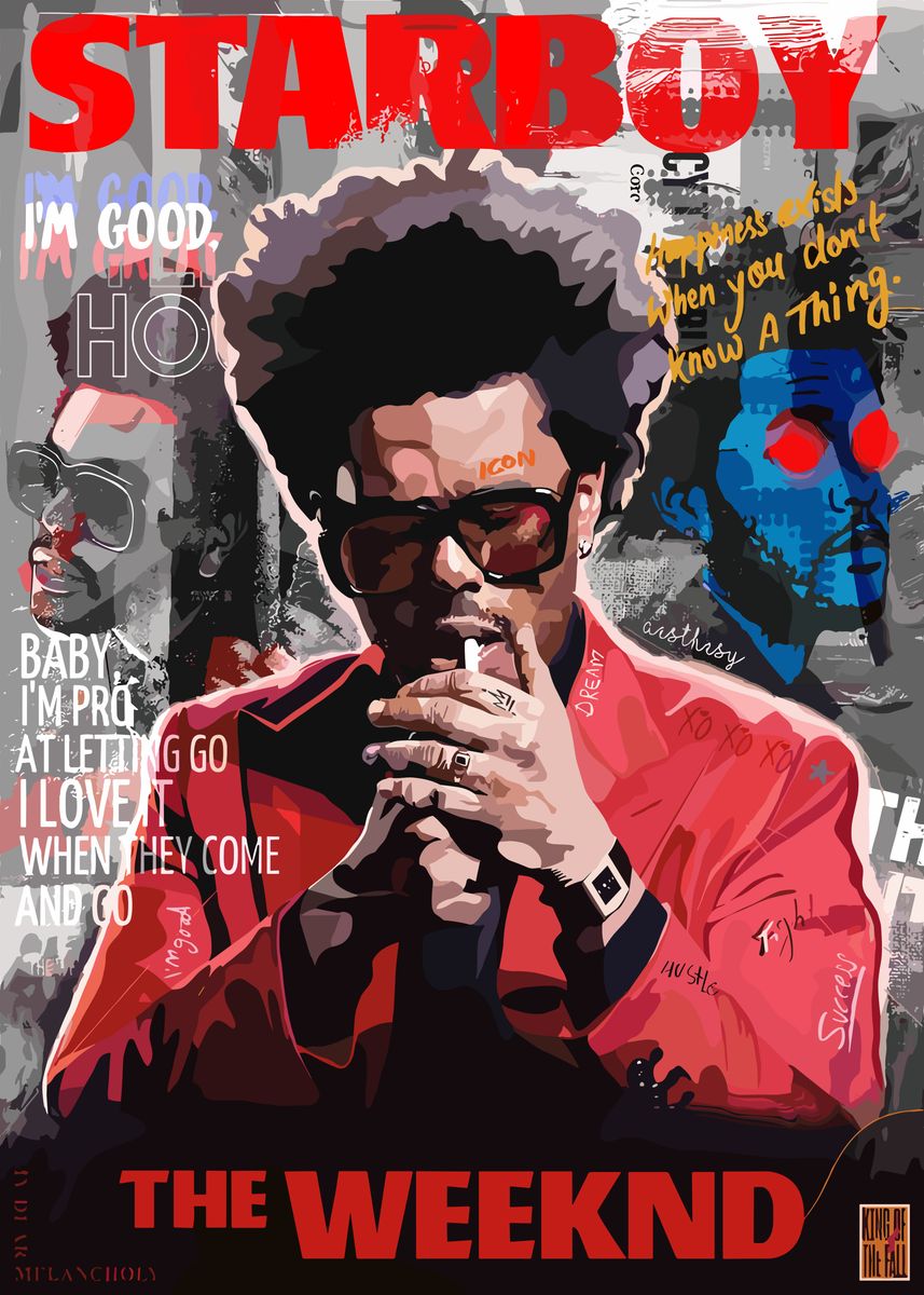 'The Weeknd Starboy Poster' Poster, picture, metal print, paint by ...