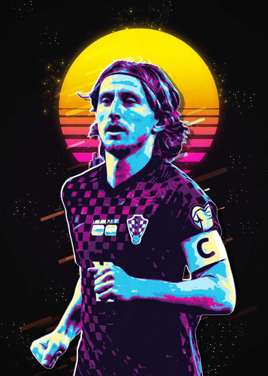 'Luka Modric Retro Art' Poster, picture, metal print, paint by Nusi uci ...