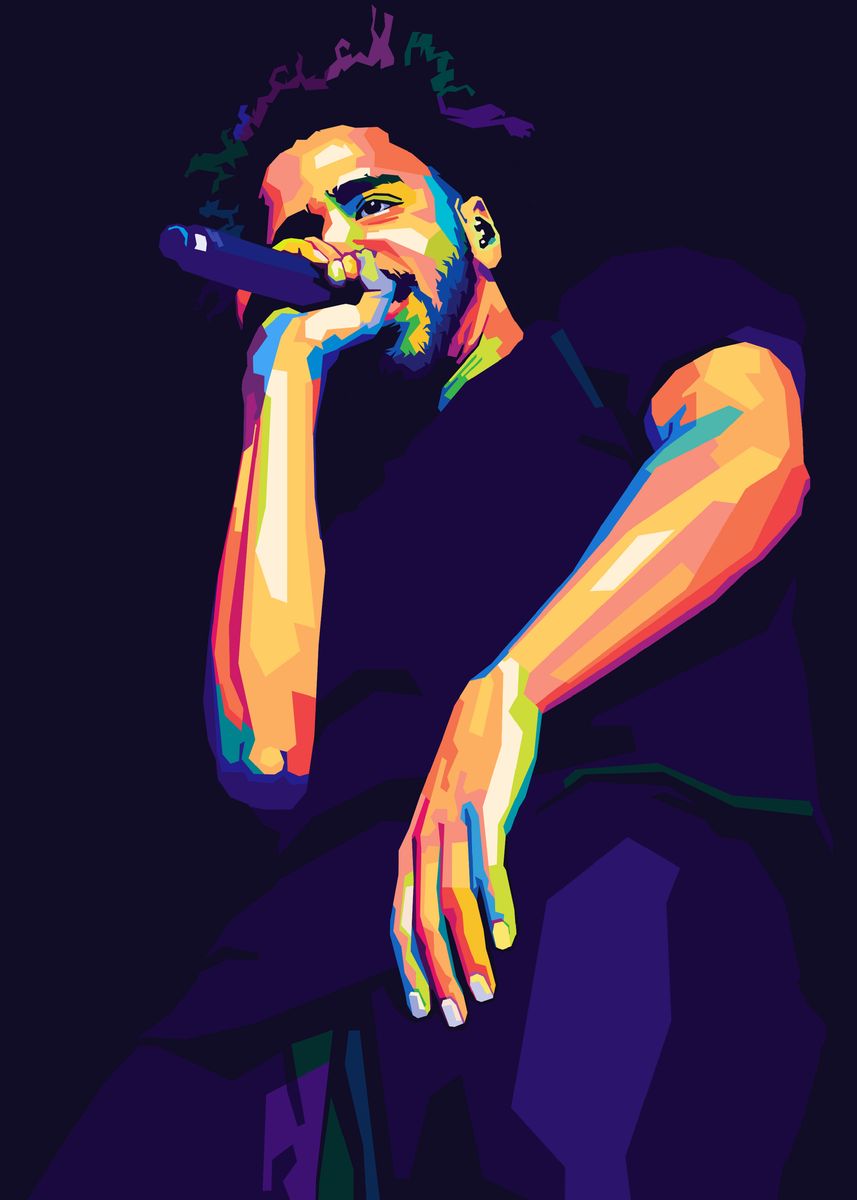 'J Cole Wpap Pop Art' Poster, picture, metal print, paint by Siksis Art ...