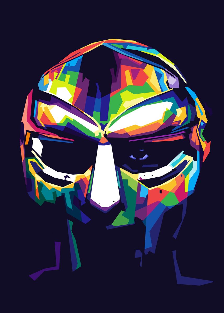 'MF DOOM Mask Pop Art' Poster, picture, metal print, paint by Siksis ...