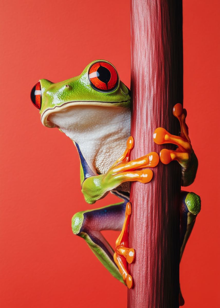 'Red-Eyed Tree Frog' Poster, picture, metal print, paint by Jerhus ...