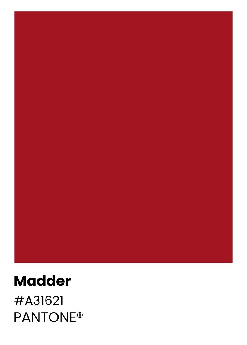 'Pantone Color Chart - Madder' Poster, picture, metal print, paint by ...