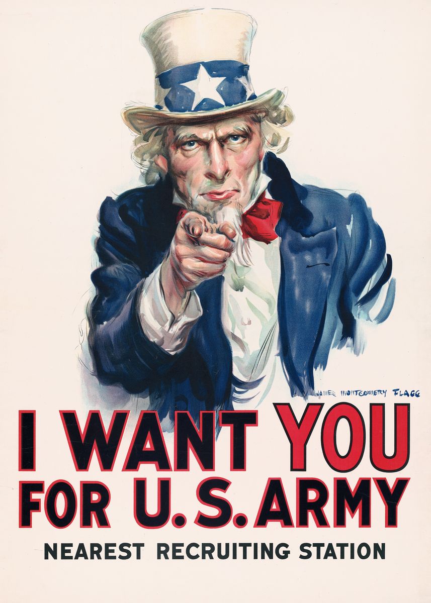 'Uncle Sam Wants You' Poster, picture, metal print, paint by Marc ...