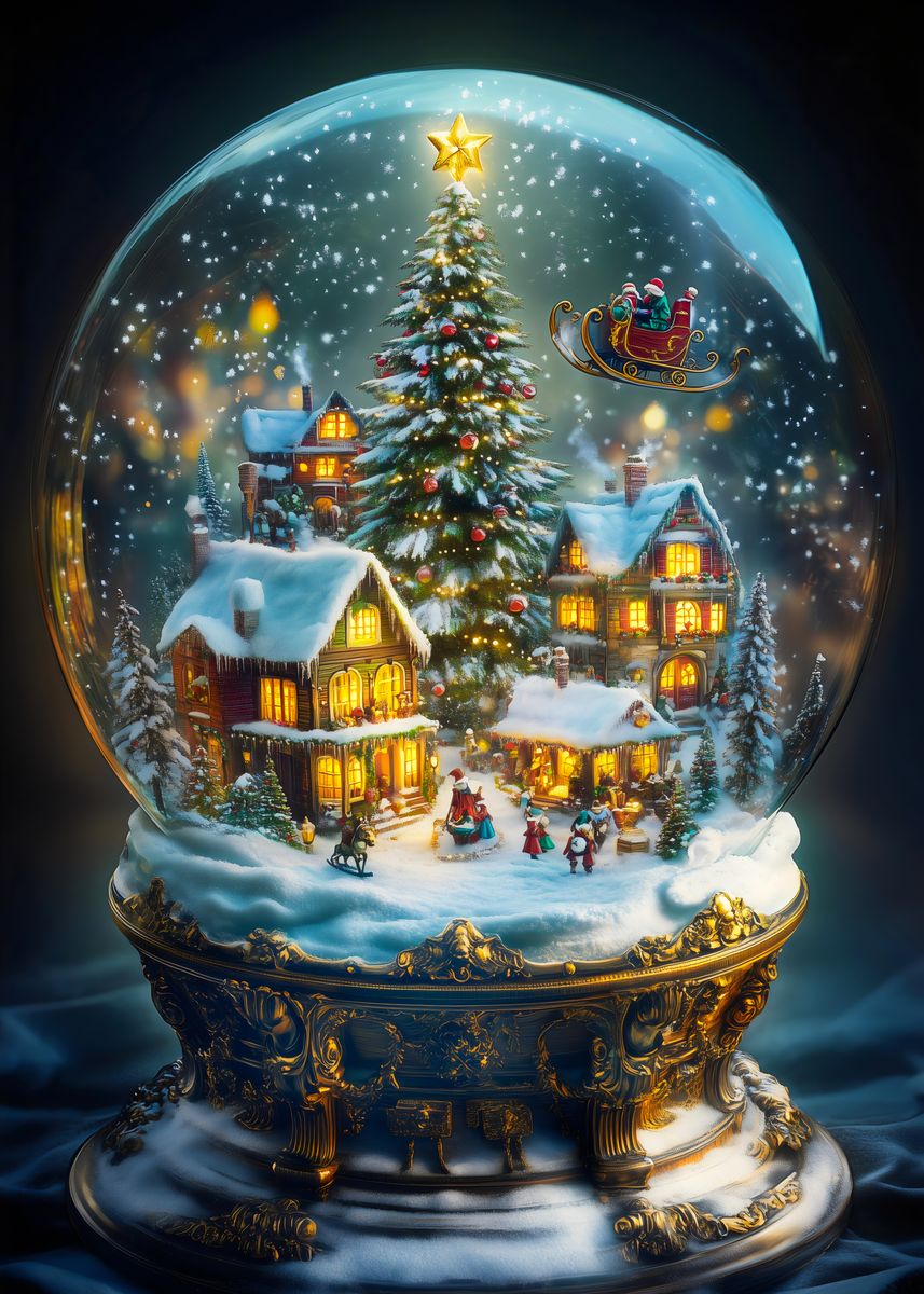 'Snow Globe' Poster, picture, metal print, paint by Cee9inee | Displate