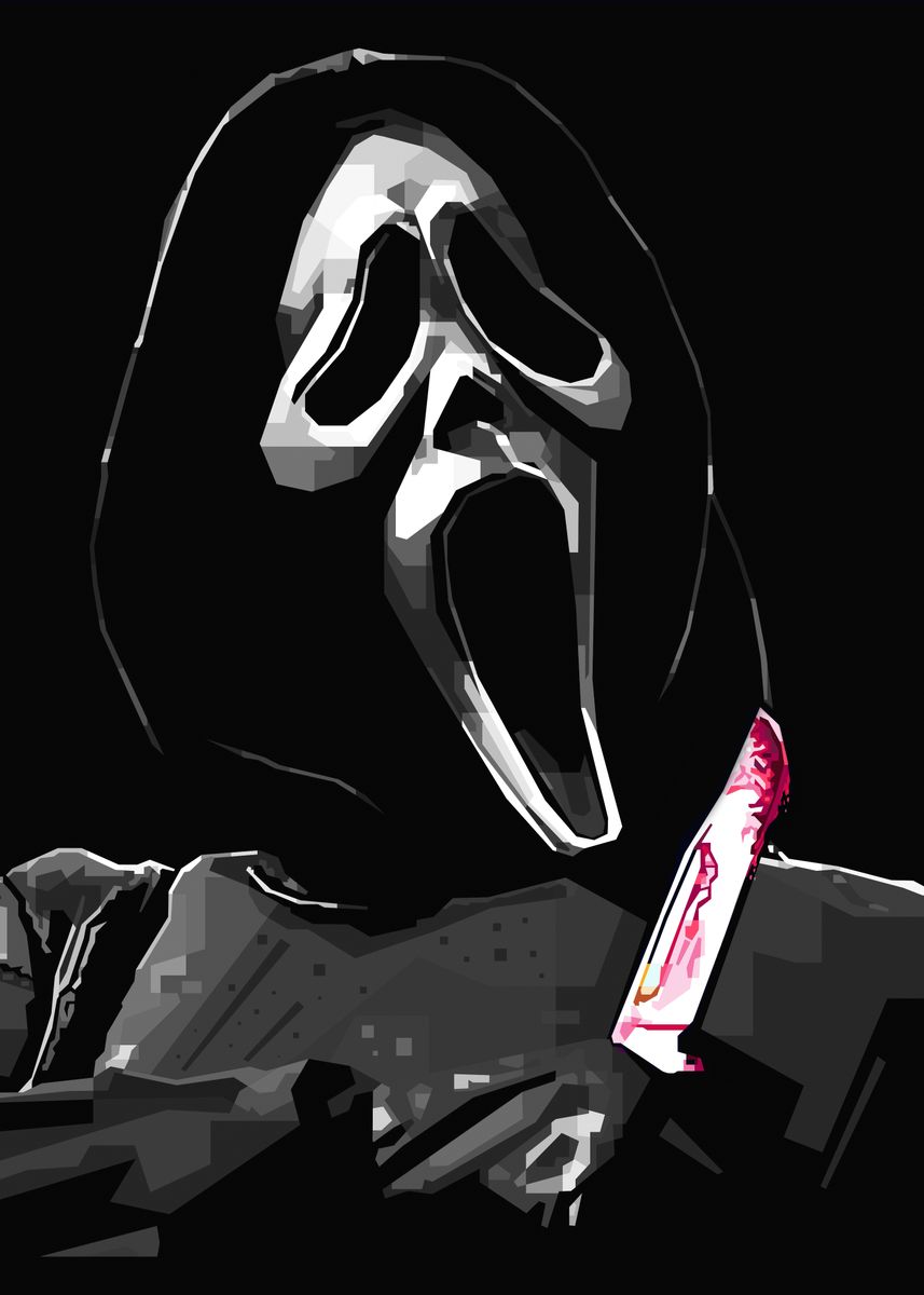 'Ghostface Horror Mask' Poster, picture, metal print, paint by Pop art ...