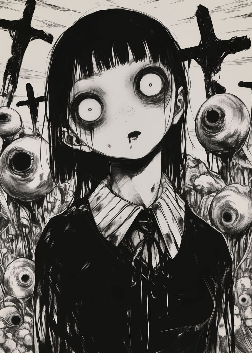 'Gothic Anime Girl' Poster, picture, metal print, paint by Sumi Kurai ...