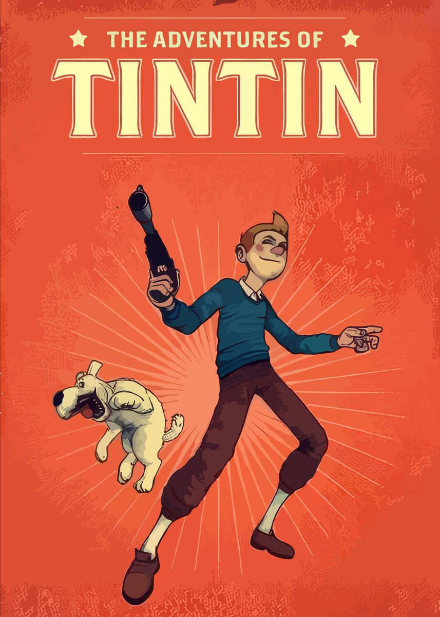 'Tintin Adventures Poster' Poster, picture, metal print, paint by ...