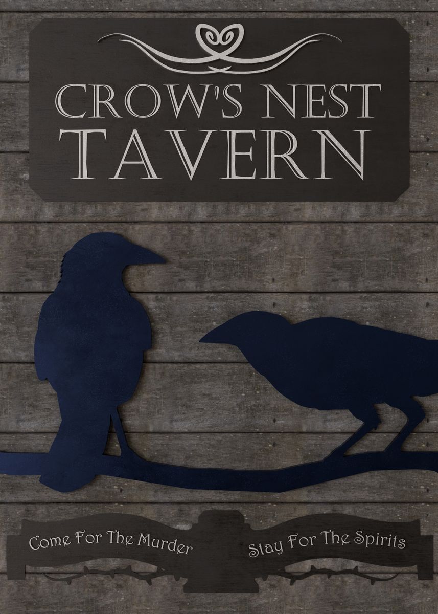 ''Crow's Nest Tavern' 3D Rendered Crow Bar Shop Sign' Poster, picture ...