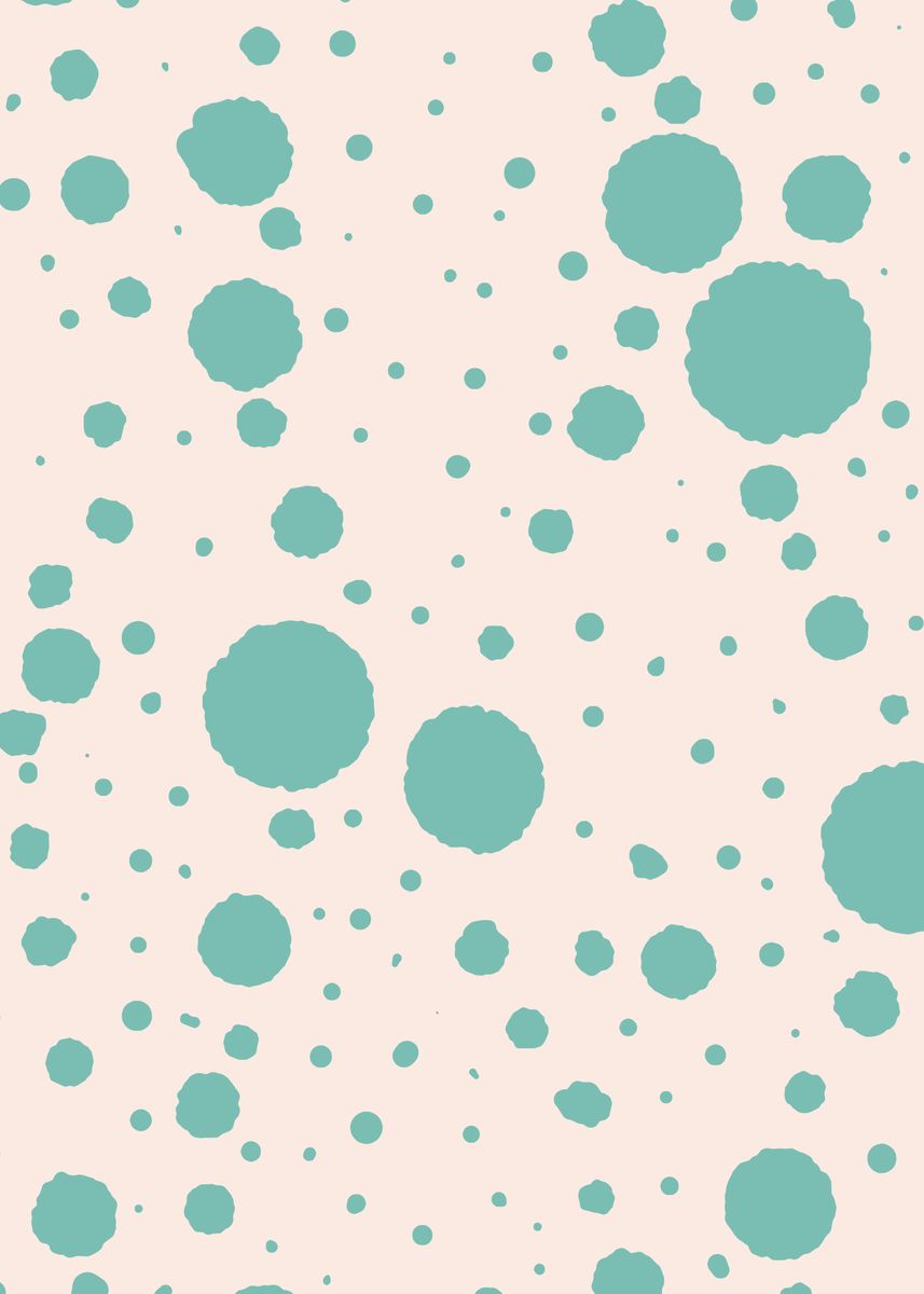 'Atomic Age Midcentury Modern Teal Polka Dot Pattern' Poster, picture ...