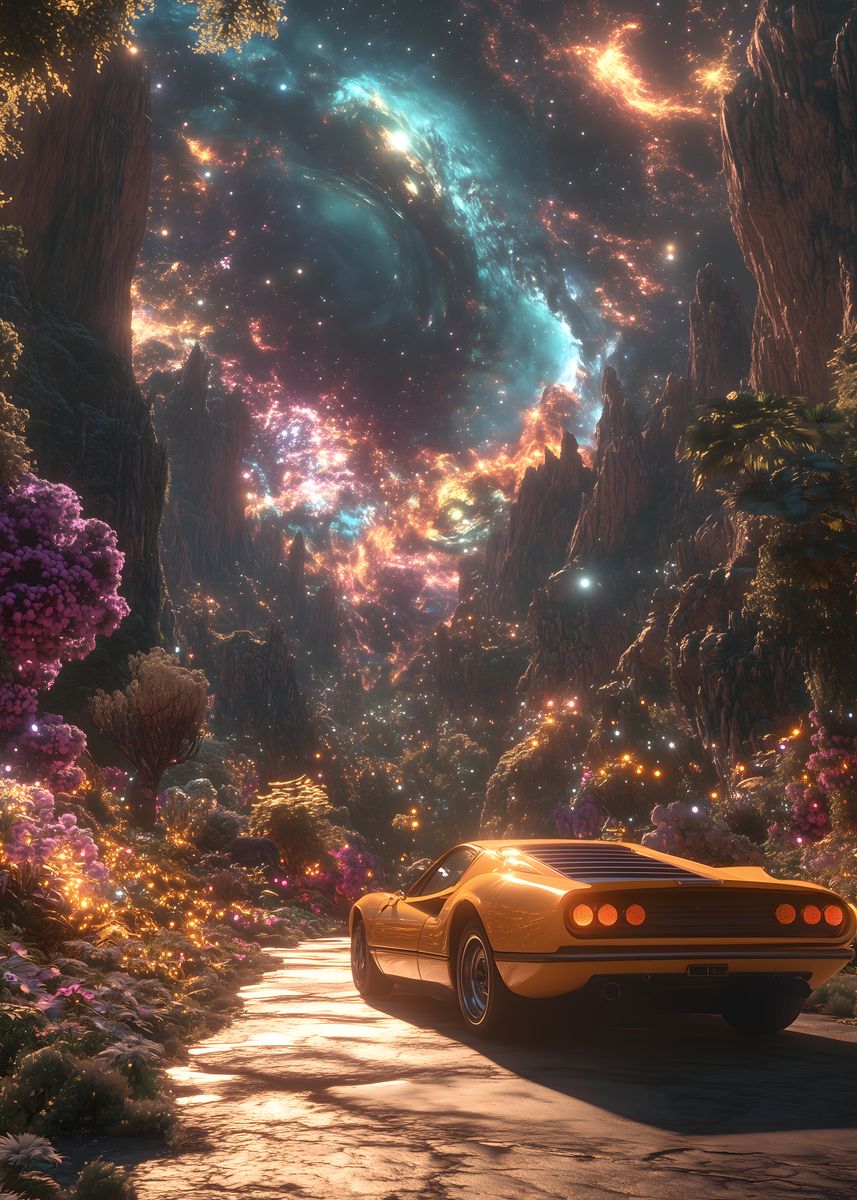 'Cosmic Nature Car Trip' Poster, picture, metal print, paint by Gilmov ...