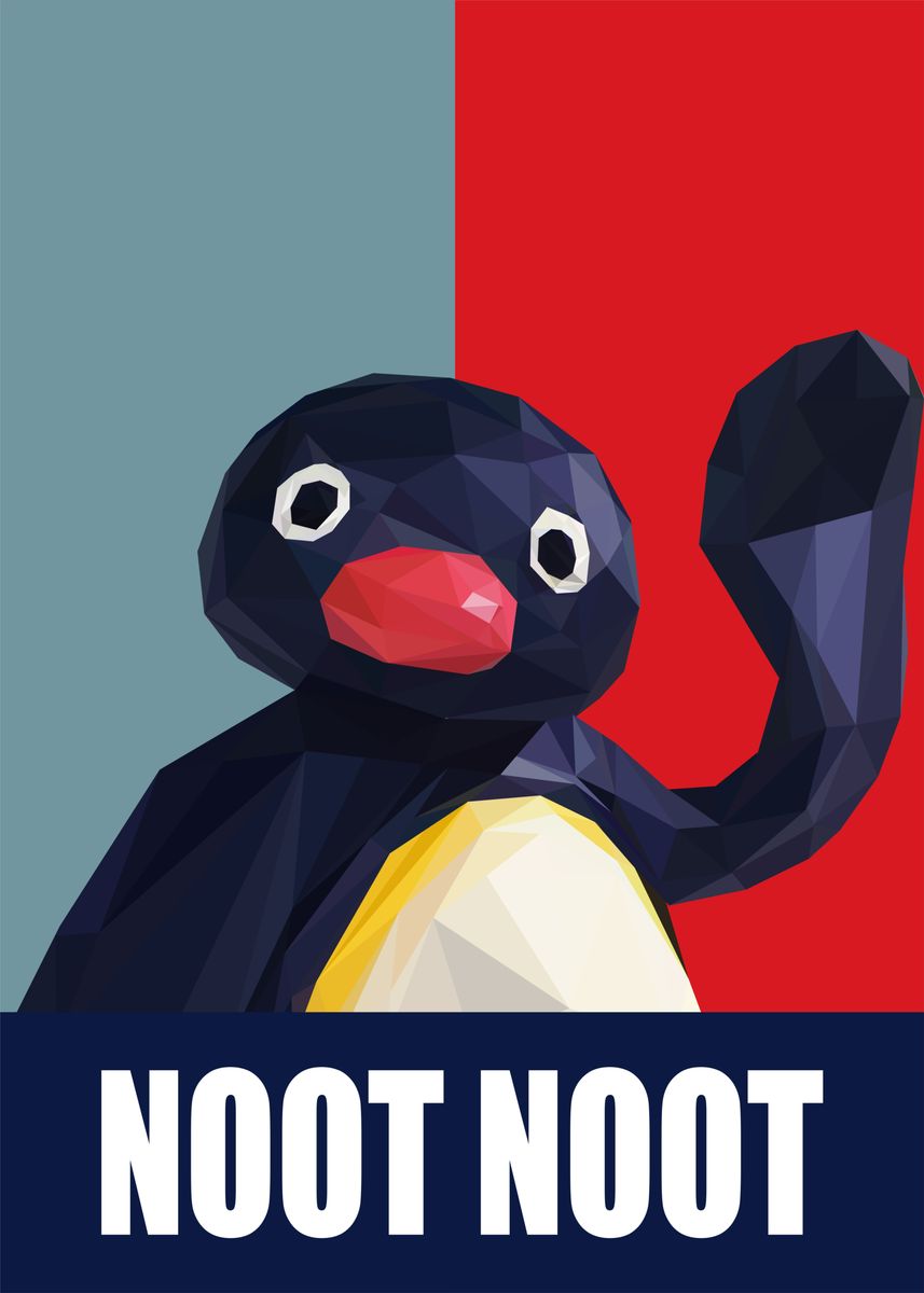 'Pingu Low Poly Art' Poster, picture, metal print, paint by Exclusive ...