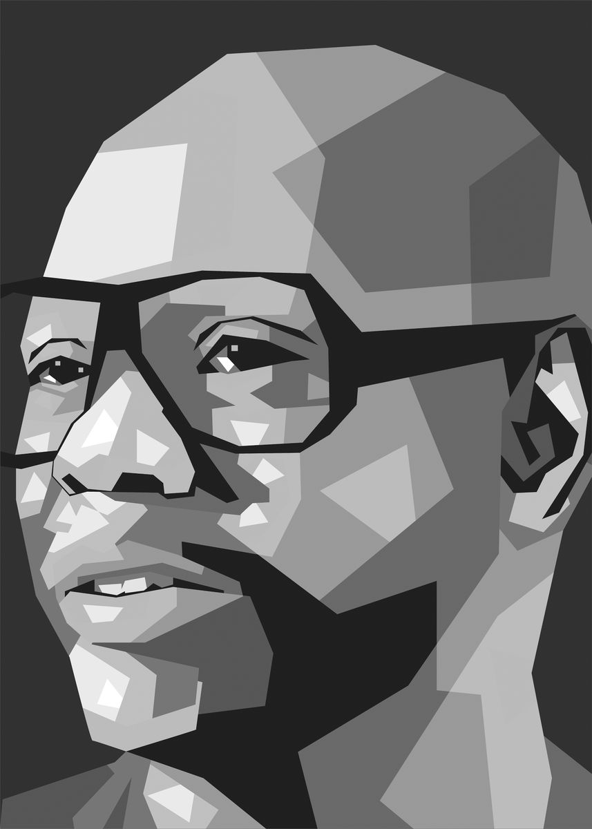 'Man in Glasses, Low Poly' Poster, picture, metal print, paint by koko ...