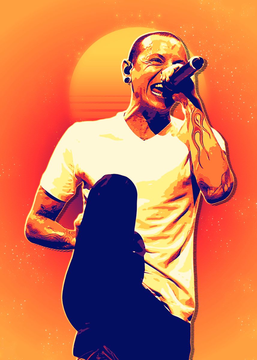 'Chester Bennington Music Poster' Poster, picture, metal print, paint ...