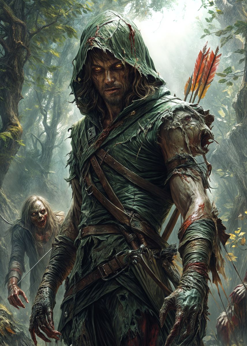 'Robin Hood Horror in the Woods' Poster, picture, metal print, paint by ...
