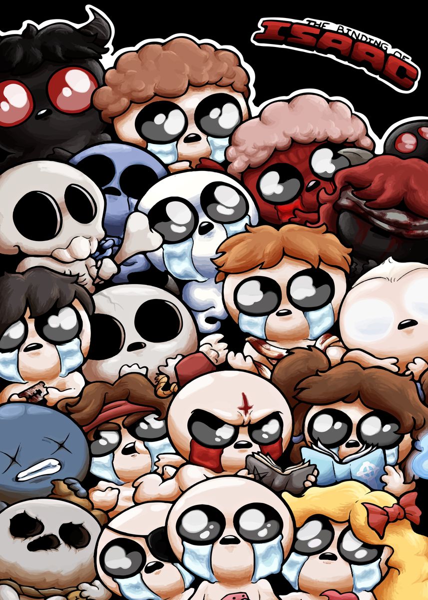 'The Binding of Isaac Characters' Poster, picture, metal print, paint ...