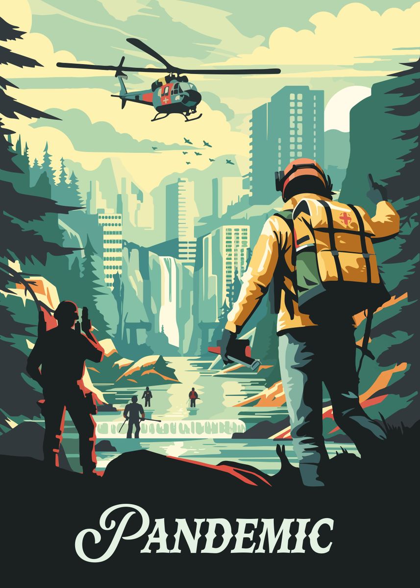 'Pandemic Board Game Inspired Illustration Poster' Poster, picture ...