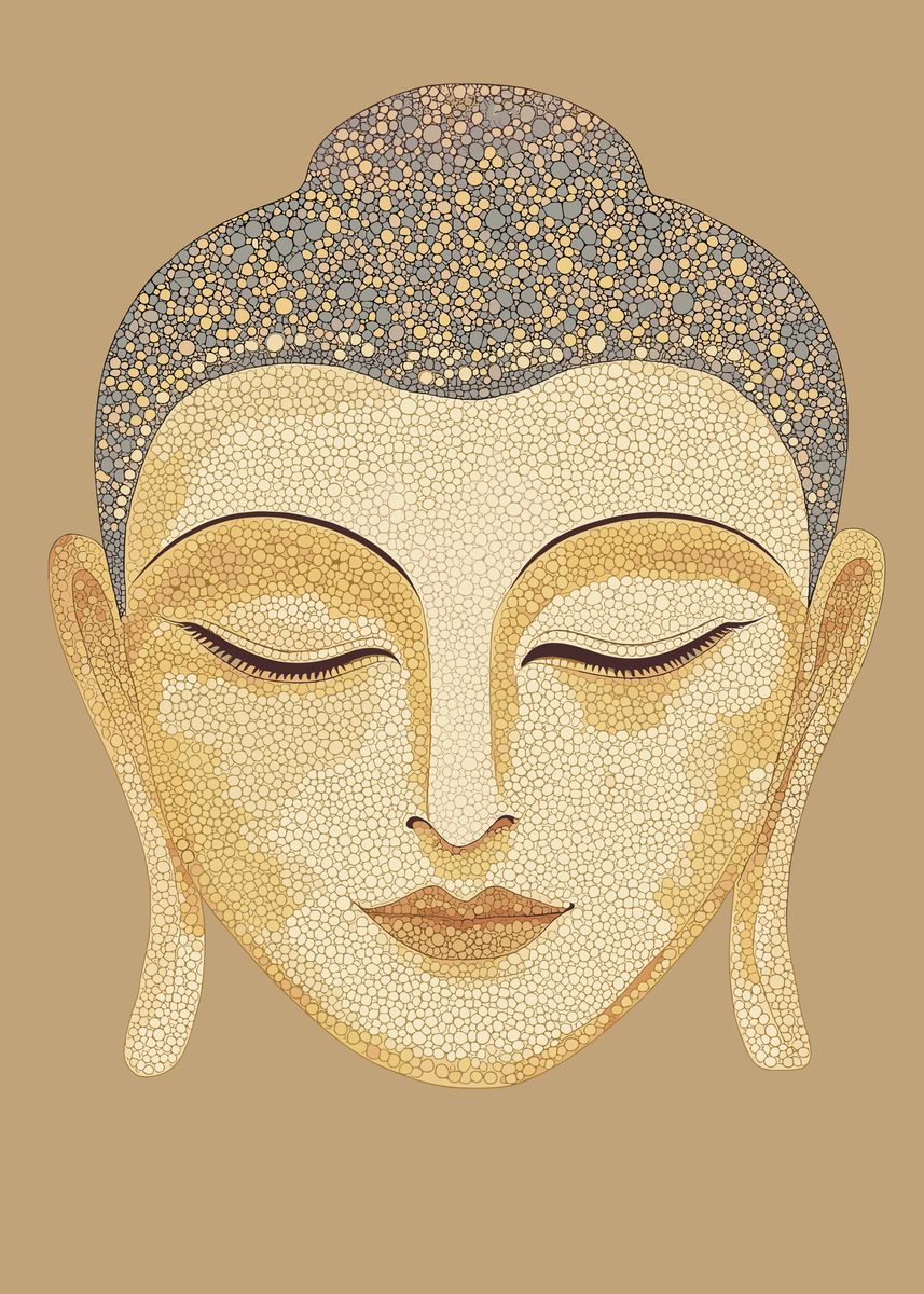 'Buddha Face Mosaic' Poster, picture, metal print, paint by Omar Kanan ...