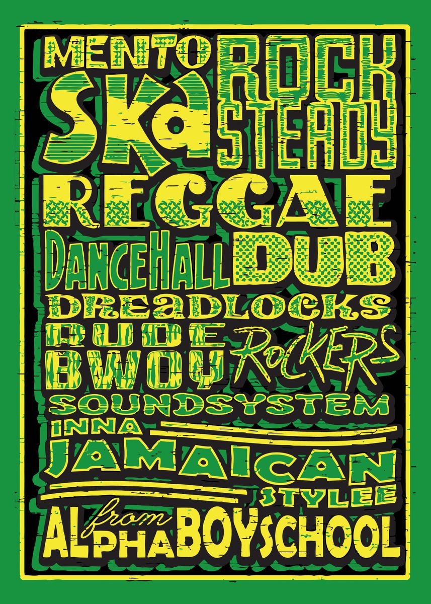 'Jamaican Reggae Music Poster' Poster, picture, metal print, paint by ...