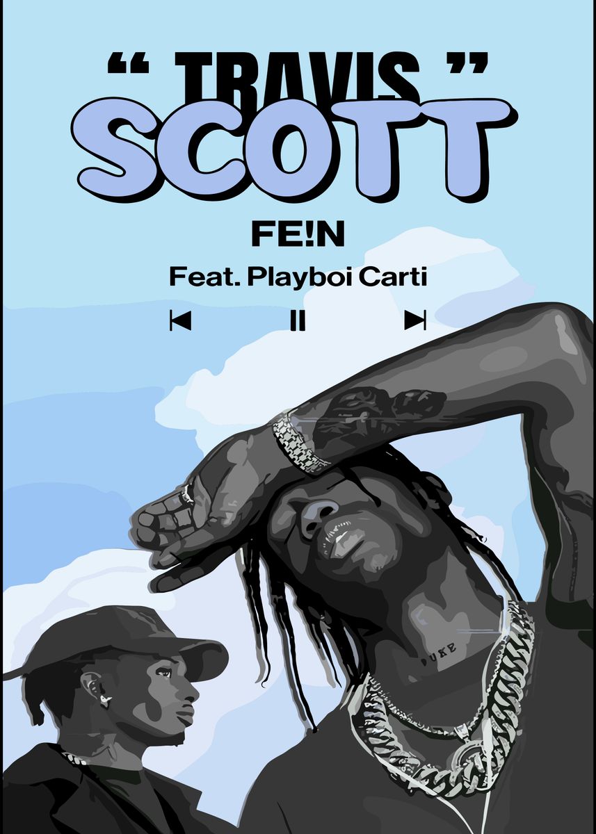 'Travis Scott Rapper Carti' Poster, picture, metal print, paint by Elg ...