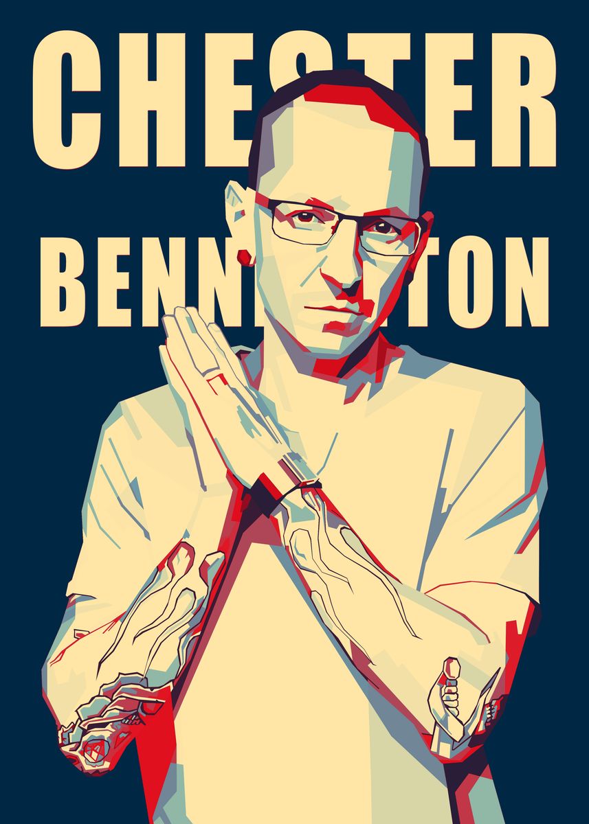 'Chester Bennington Pop Art' Poster, picture, metal print, paint by ...