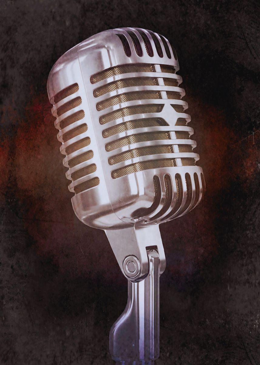 'Vintage Microphone' Poster, picture, metal print, paint by Mapprint ...