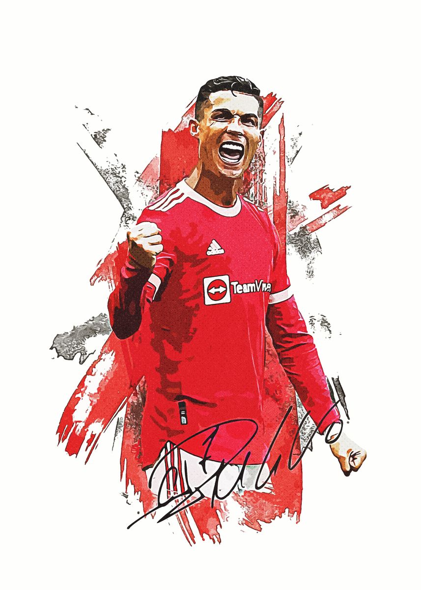 'Cristiano Ronaldo Watercolor Art' Poster, picture, metal print, paint ...