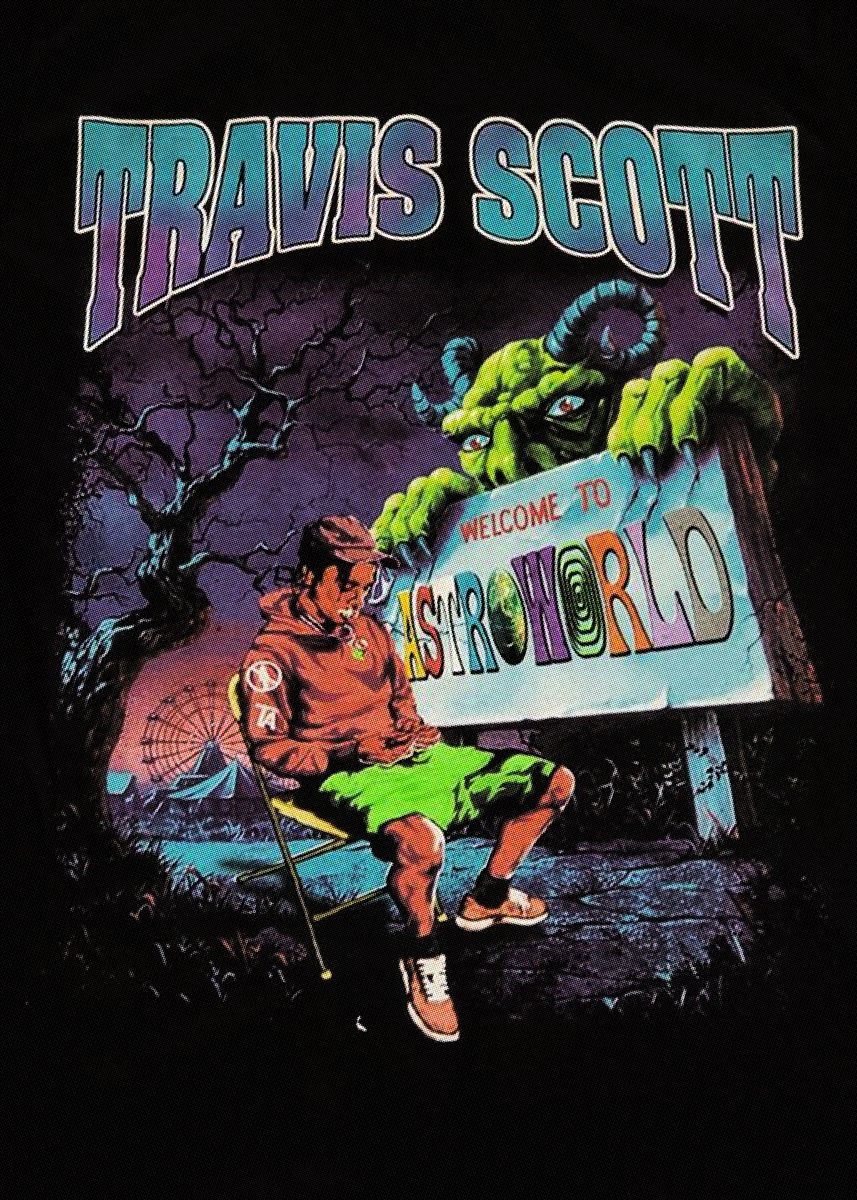 'Travis Scott Astroworld Collage' Poster, picture, metal print, paint ...