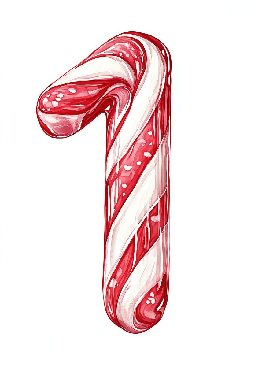 'Advent Calendar Candy Cane Number 1' Poster, picture, metal print ...