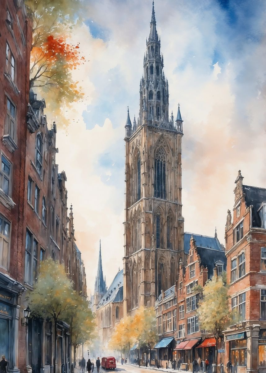 'Cathedral Street View' Poster, picture, metal print, paint by Noomy ...