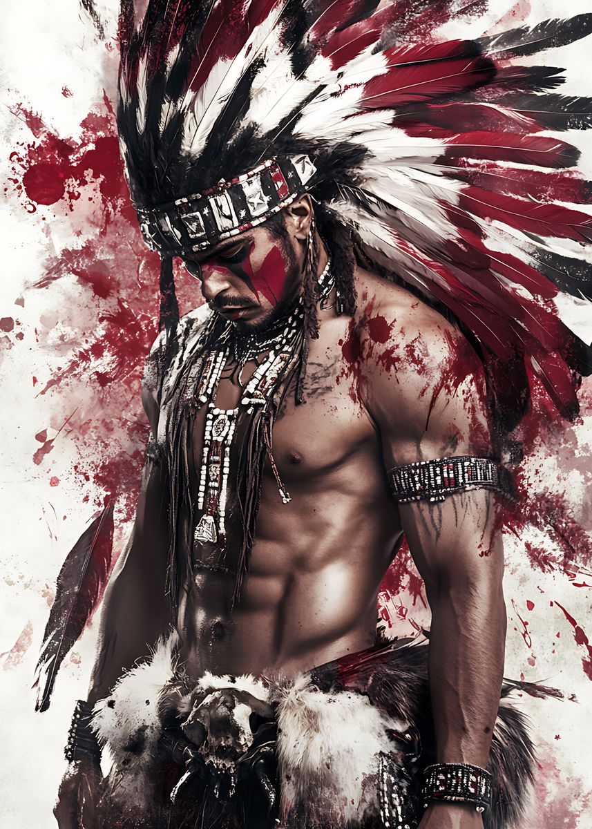 'Native American Warrior' Poster, picture, metal print, paint by Tri ...