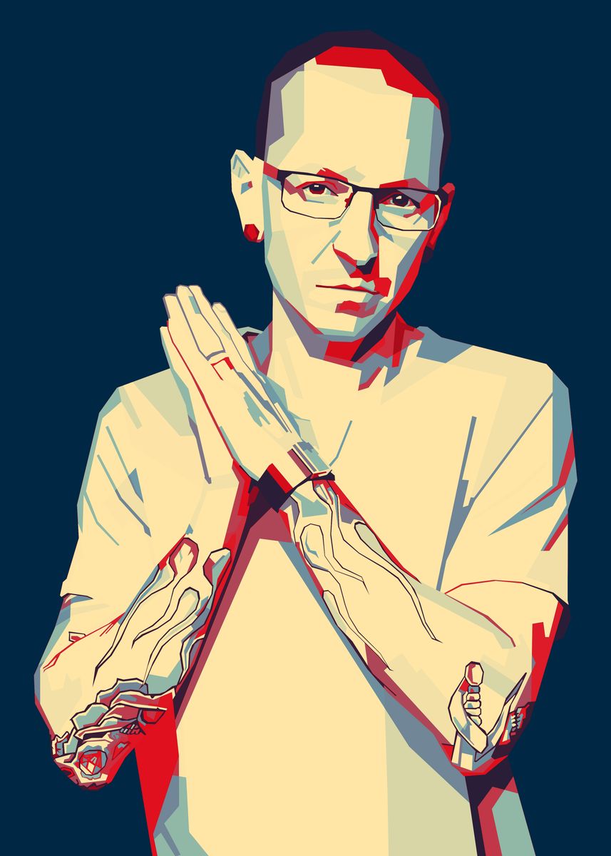 'Chester Bennington Pop Art' Poster, picture, metal print, paint by ...