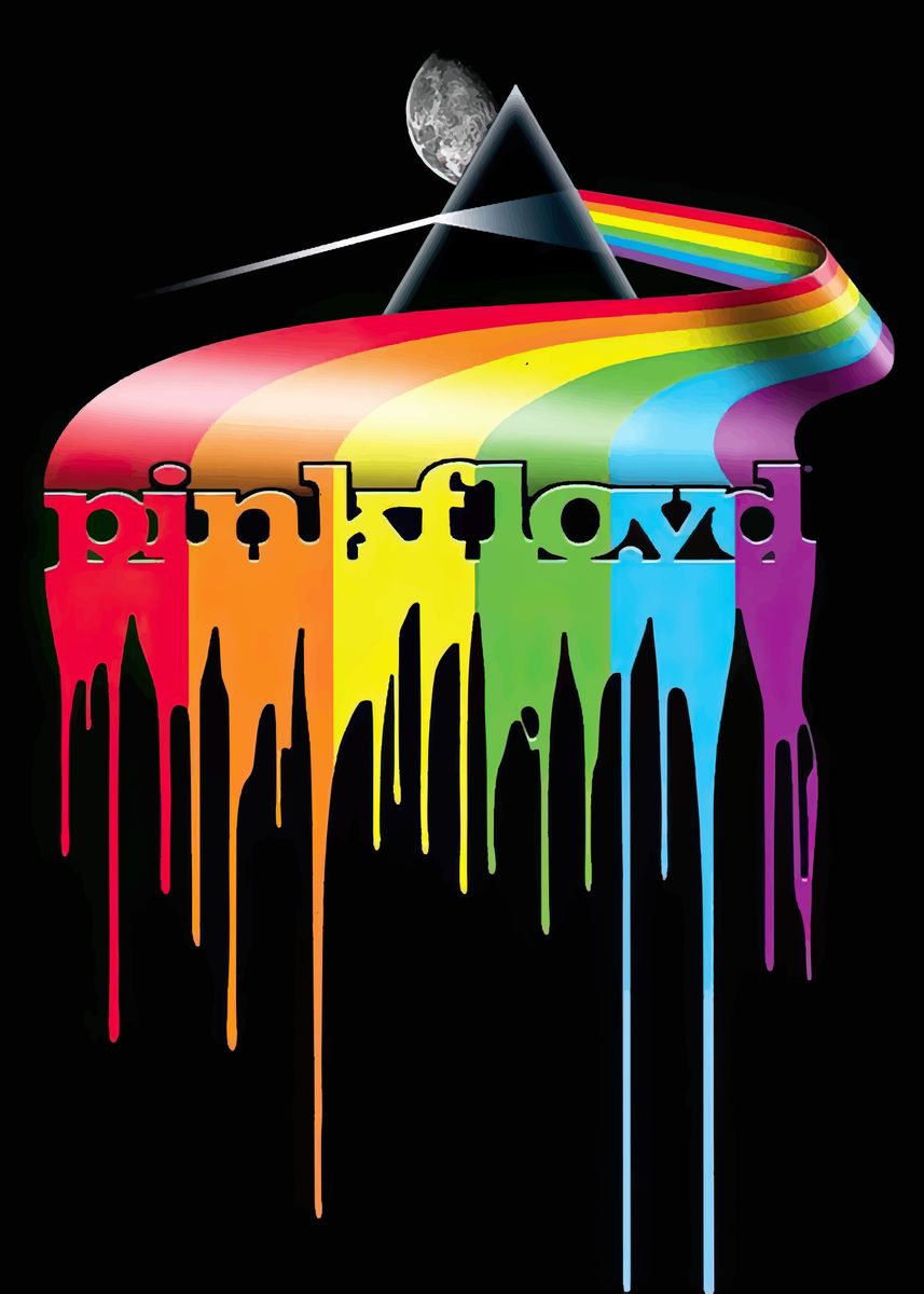 'Pink Floyd Rainbow Drip' Poster, picture, metal print, paint by ...