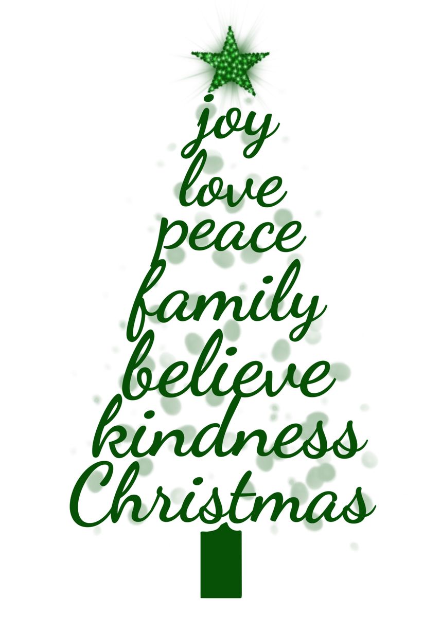 'Christmas Tree Words' Poster, picture, metal print, paint by Anam ...