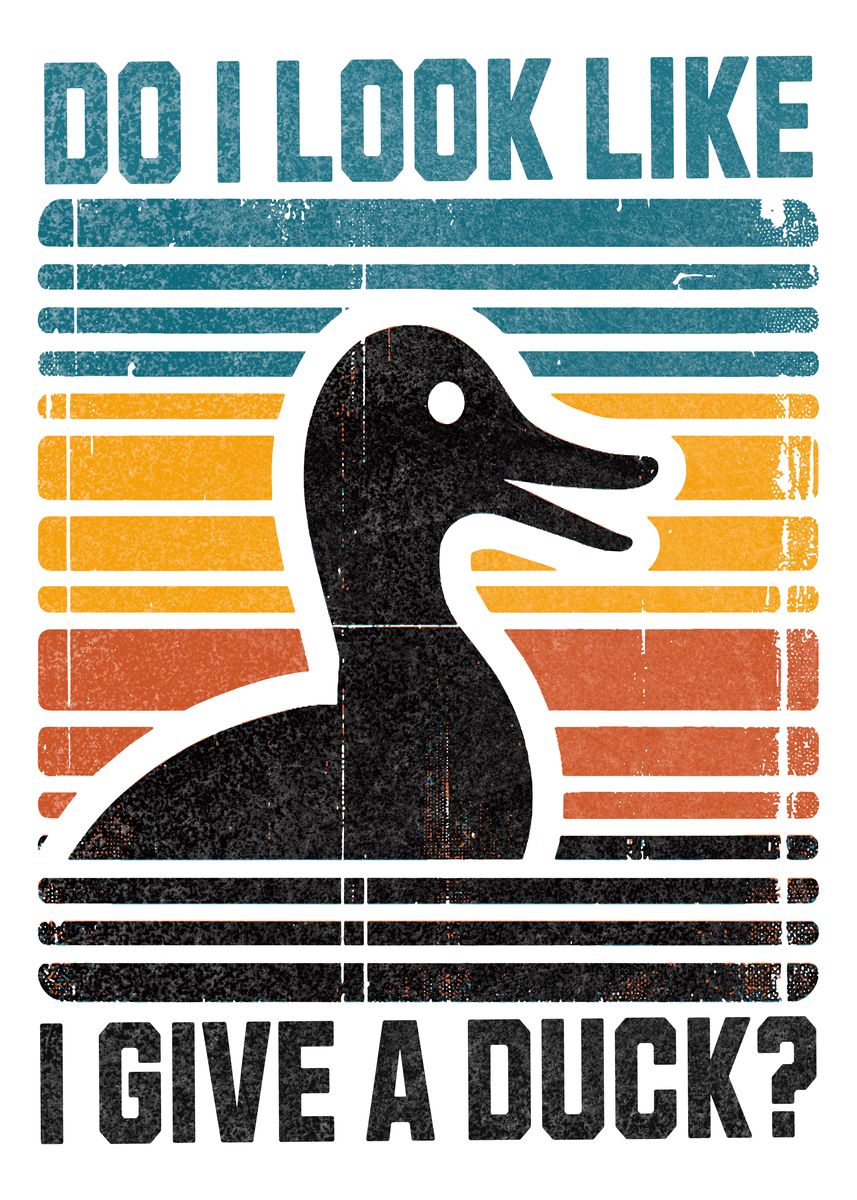 'Duck Retro Design' Poster, picture, metal print, paint by Nomis | Displate