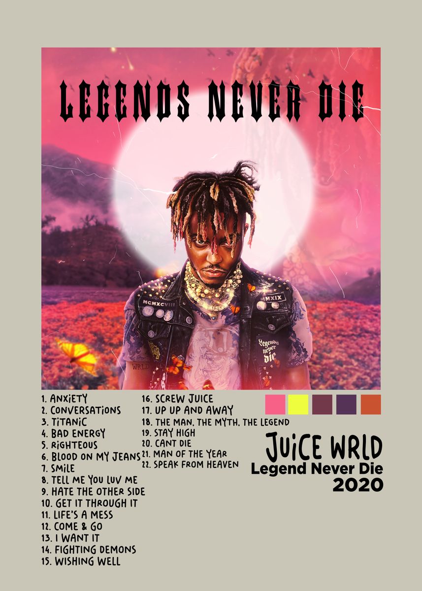 'Juice WRLD Legend Never Die Album ' Poster, picture, metal print ...