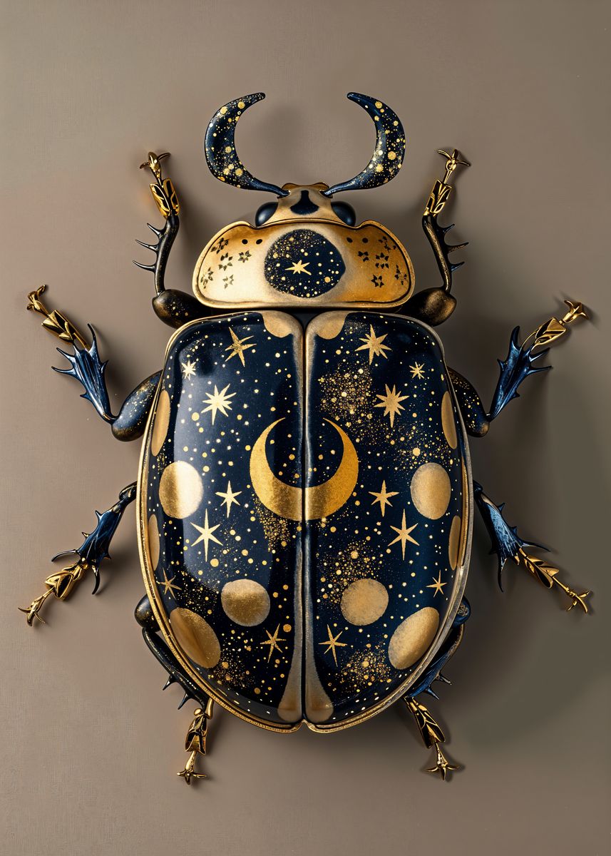 'Celestial Beetle' Poster, picture, metal print, paint by SuperNova | Displate