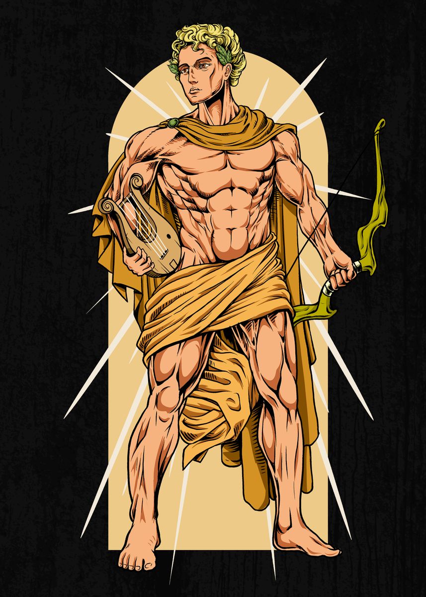 'Apollo Greek God Illustration' Poster, picture, metal print, paint by ...