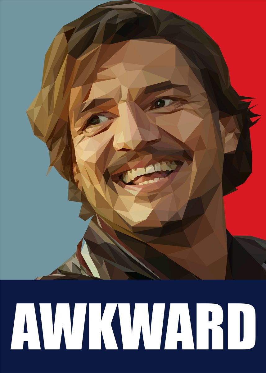 'Awkward Man Portrait' Poster, picture, metal print, paint by Exclusive ...