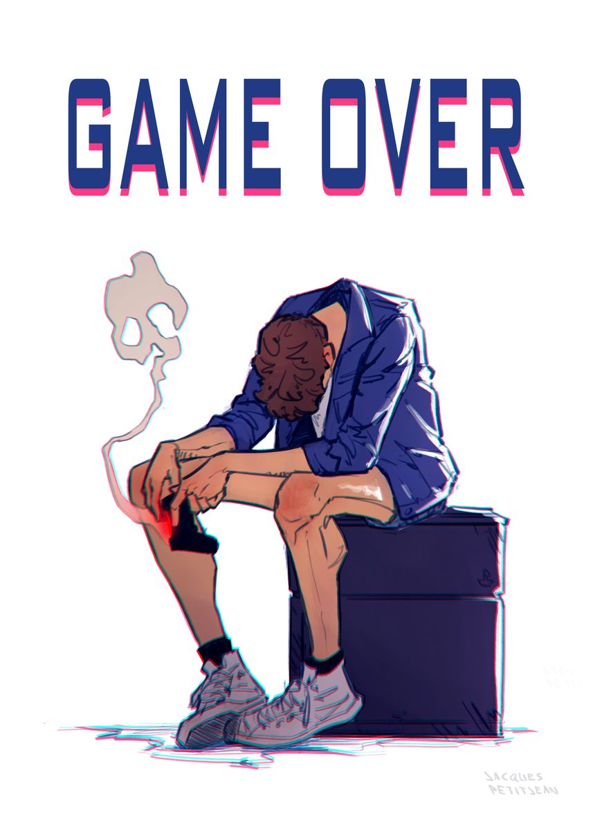 'Game Over Illustration' Poster, picture, metal print, paint by Jacques ...