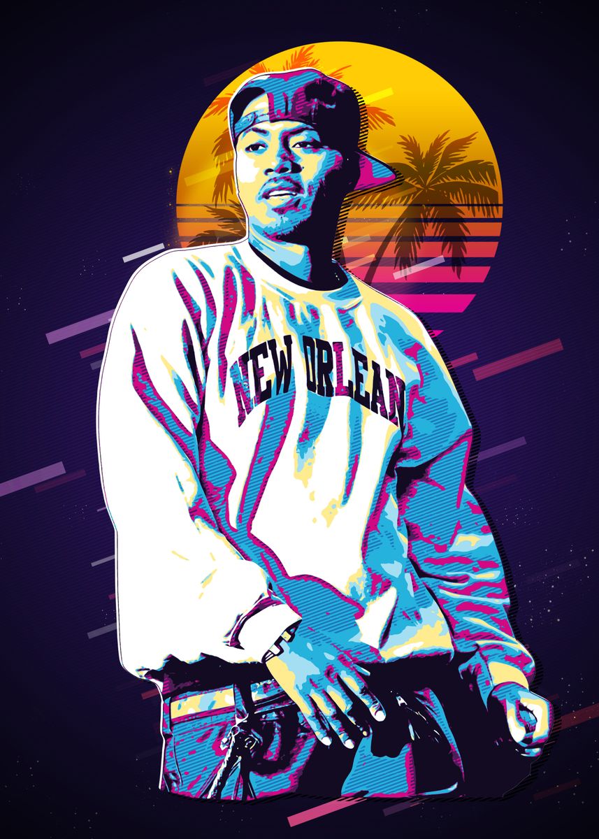 'Nas Rapper Retro Portrait' Poster, picture, metal print, paint by ...