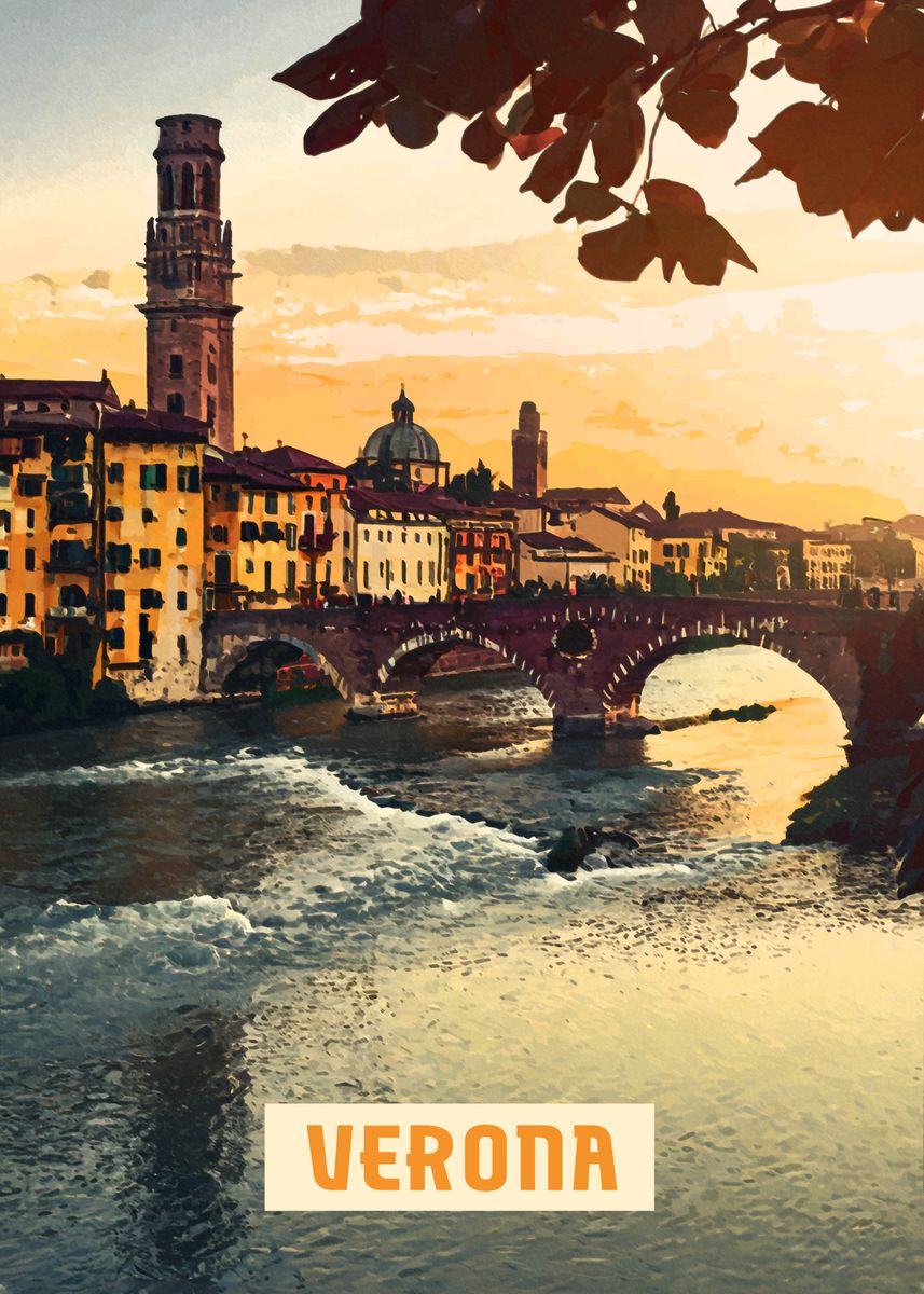 'Verona' Poster, picture, metal print, paint by Bo Kev | Displate