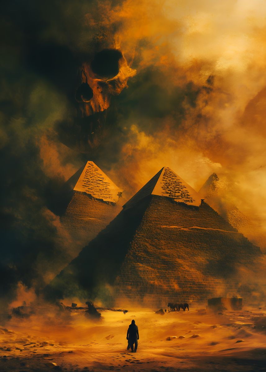 'Pyramids in Giza' Poster, picture, metal print, paint by Gervail ...